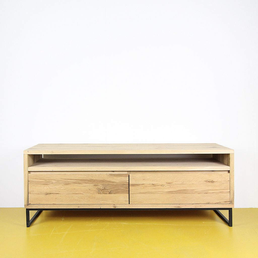 oud eiken TV opzet kast met klep